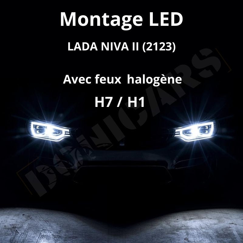 Montage Ampoules LED LADA NIVA II (2123) H7/H1 - Installation & réglag ...